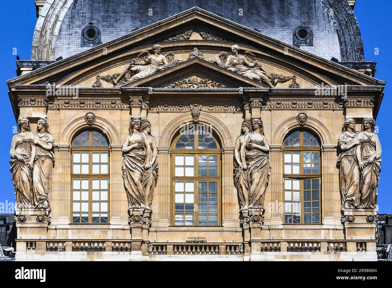 FRANCE. PARIS (75) 1ST DISTRICT. LOUVRE MUSEUM. THE CLOCK PAVILION ...