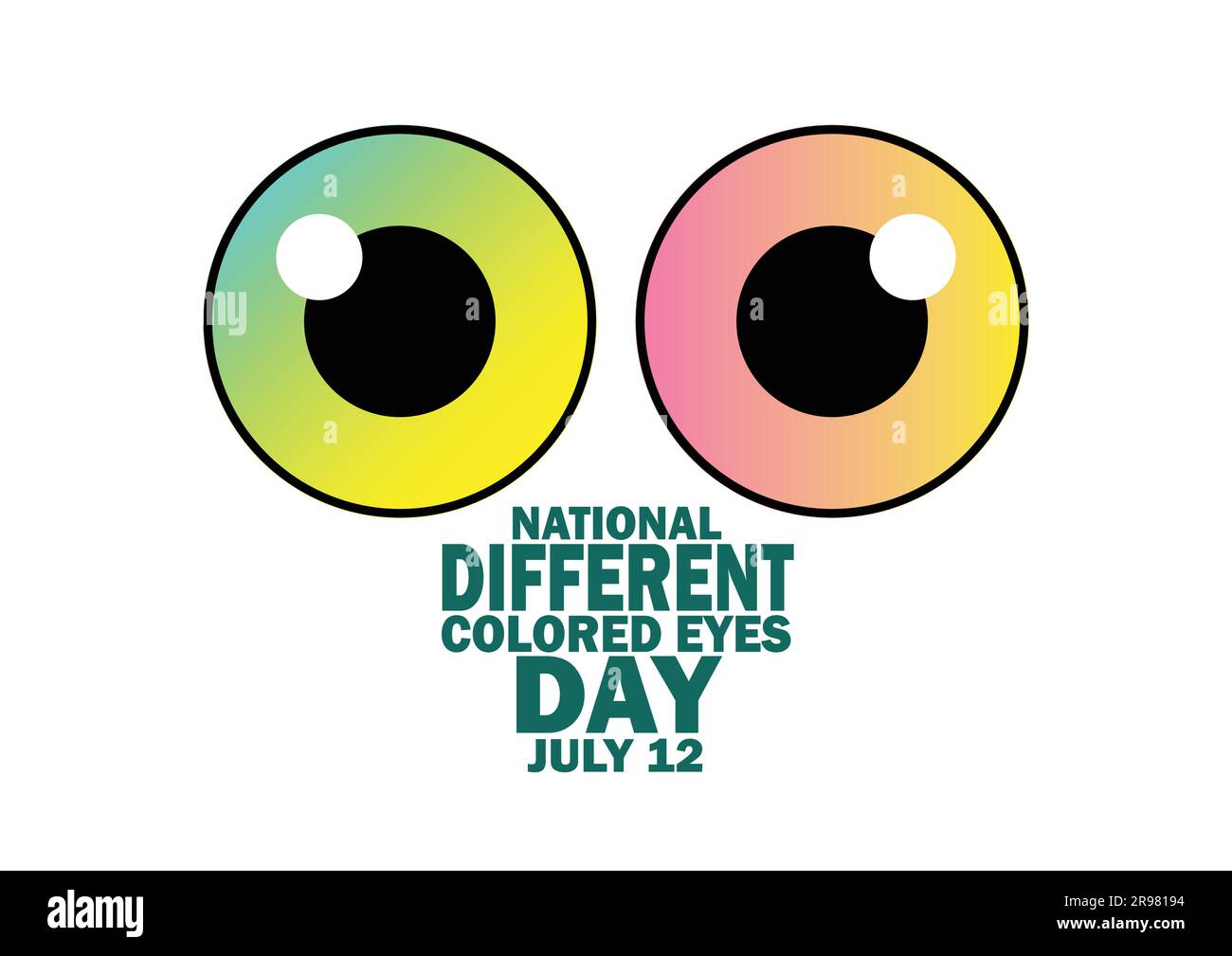 National Different Colored Eyes Day. July 12. Vector illustration ...