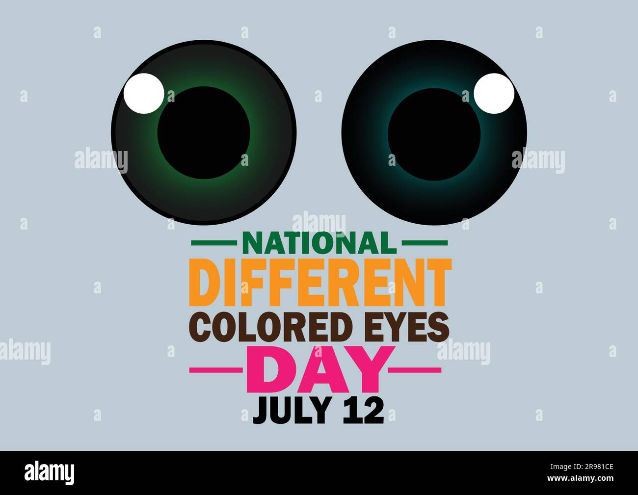 National Different Colored Eyes Day Vector illustration. Suitable for ...