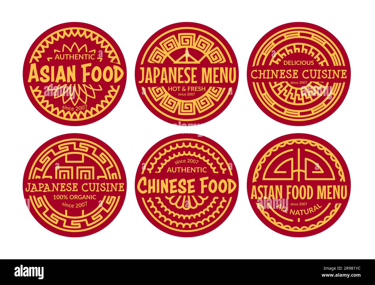 Logo collection design for asian food menu Stock Vector Image & Art - Alamy