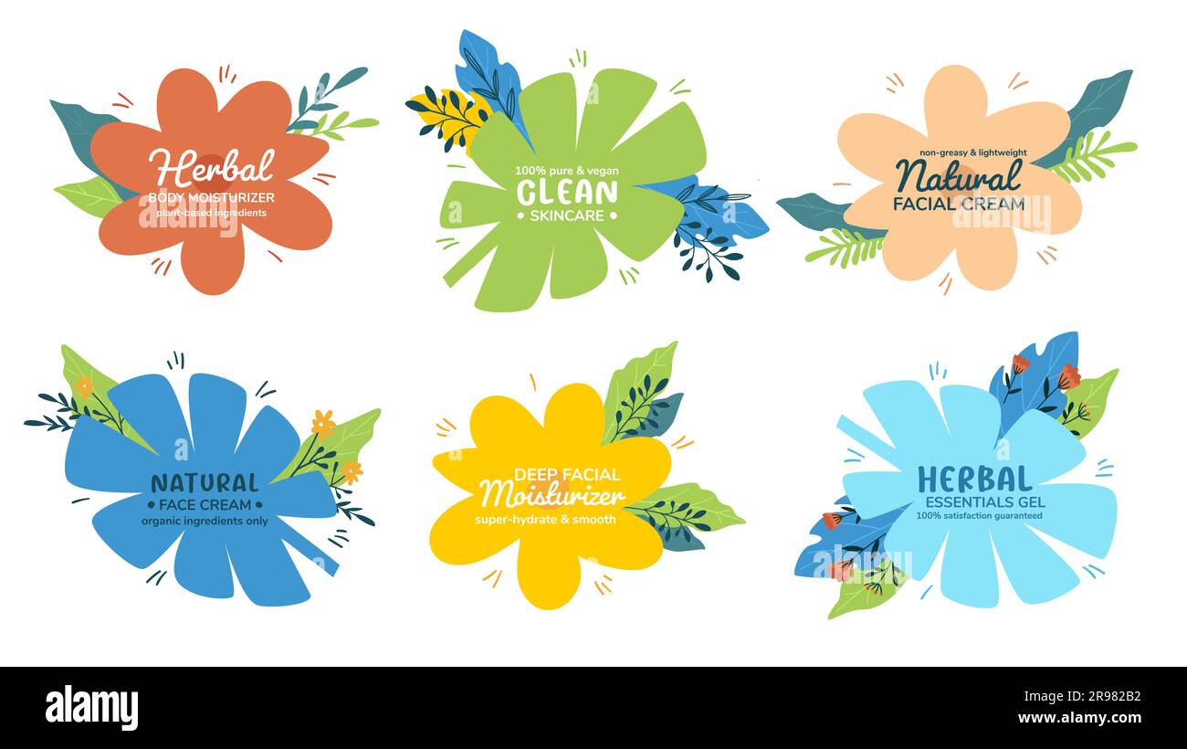 Sticker design for herbal moisturizer package Stock Vector Image & Art ...