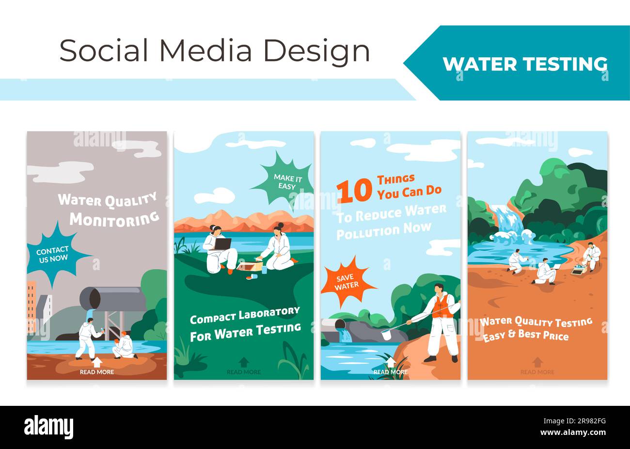 Testing water, illustration Stock Vector Images - Alamy
