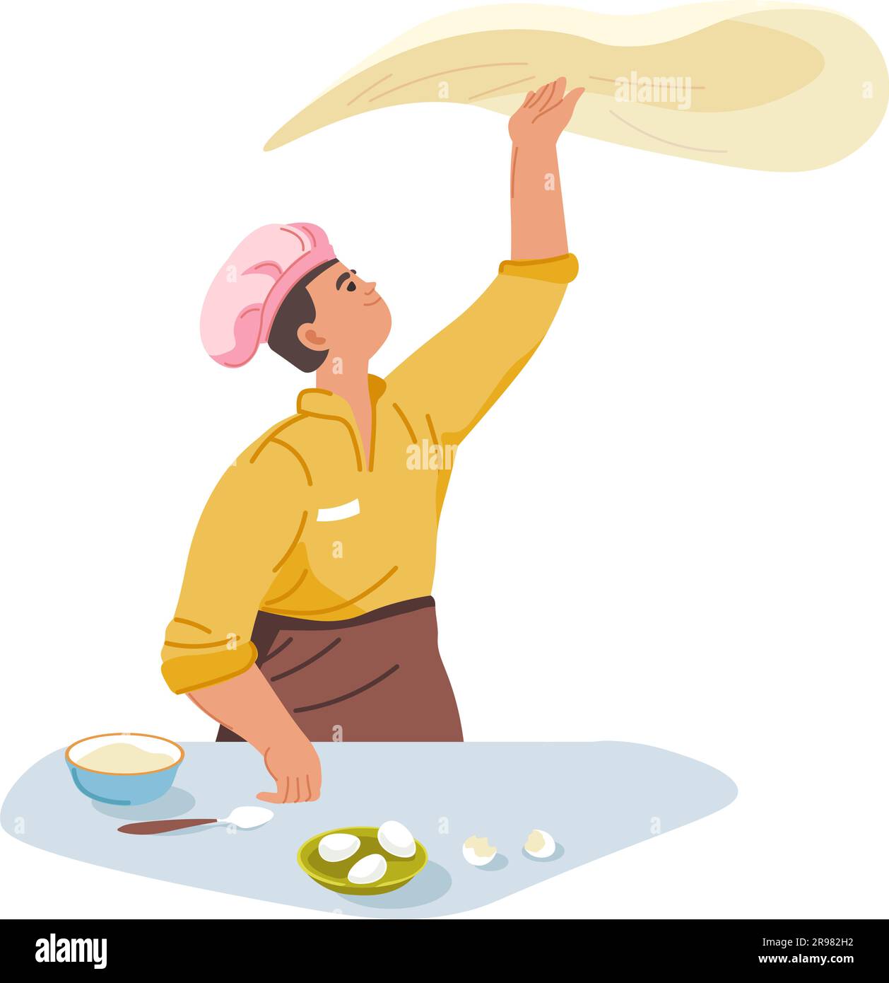 Professional chef making base preparation Stock Vector Images - Alamy