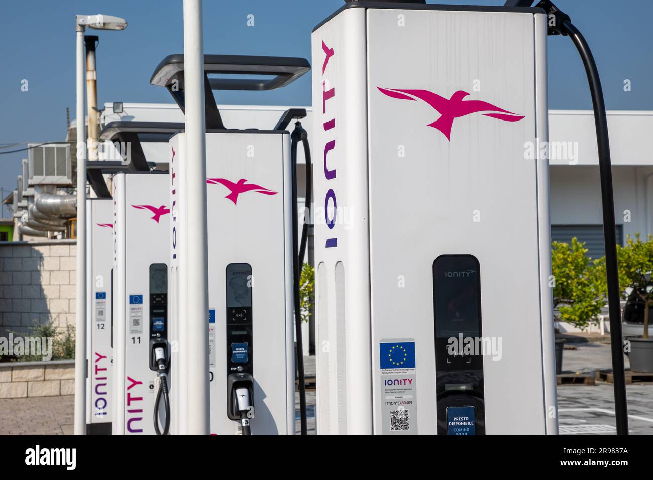 lyon, France - 06 16 2023 : Ionity logo brand ev charger logo brand and ...