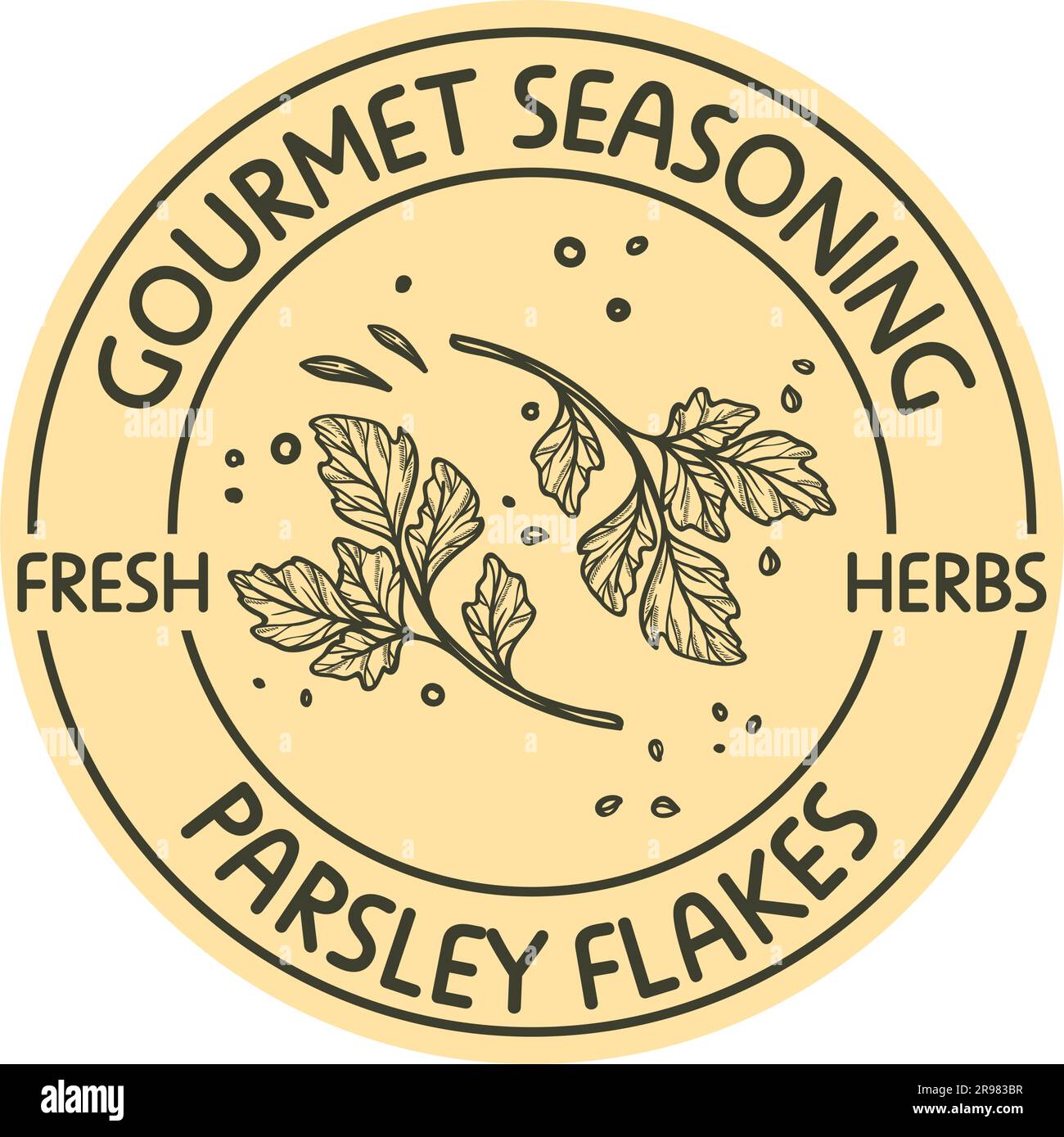 Gourmet seasoning, fresh herbs, parsley flakes Stock Vector Image & Art ...