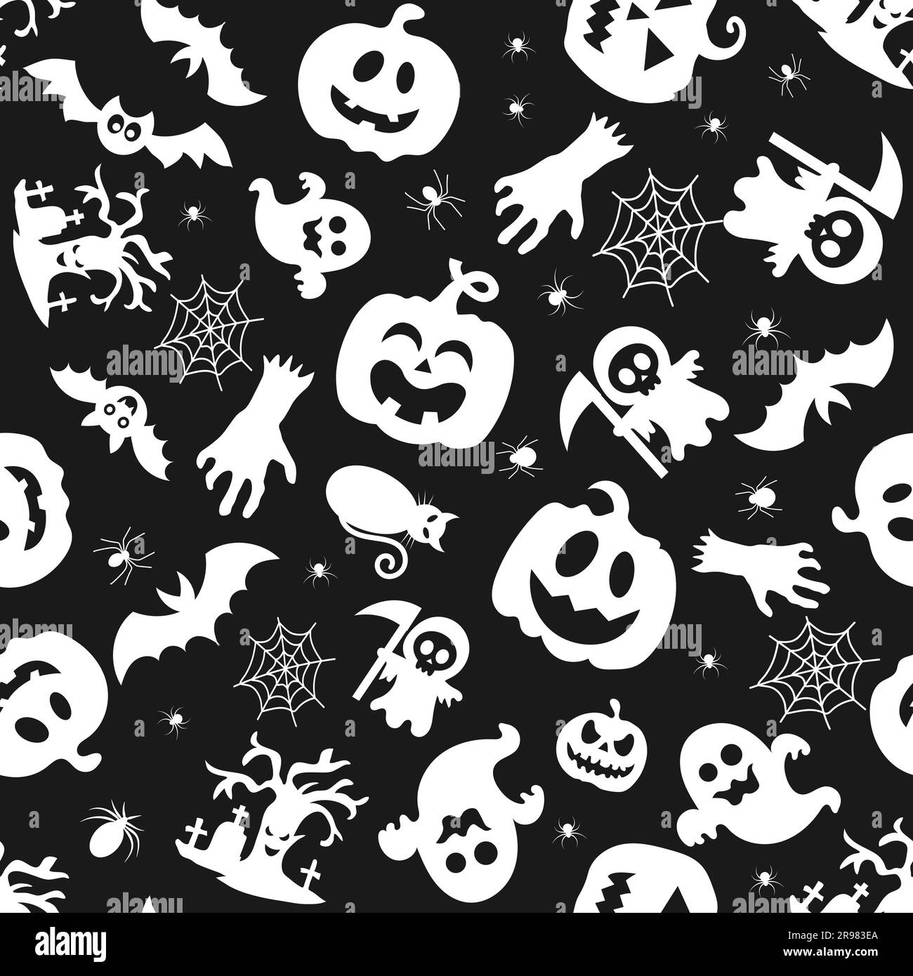 Halloween orange festive seamless pattern. Endless background with ...