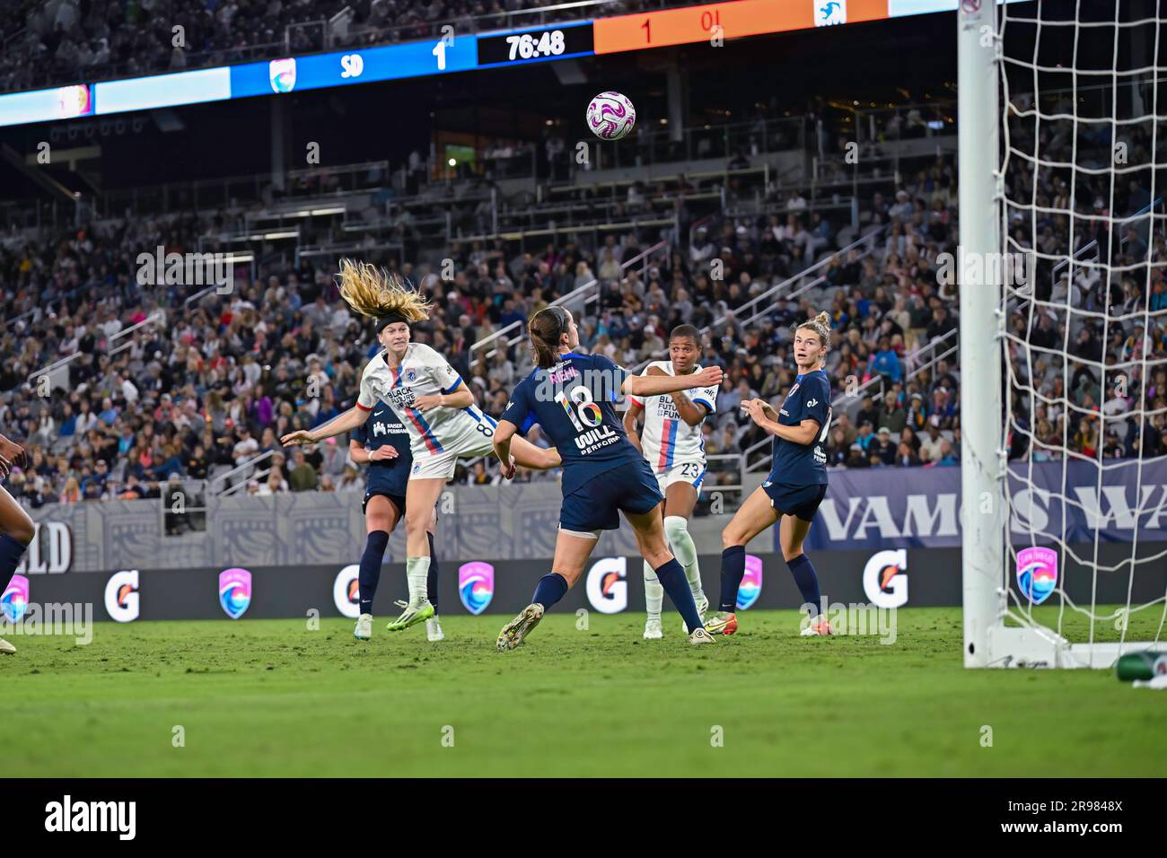San Diego, California, USA. 24th June, 2023. OL Reign forward Bethany ...