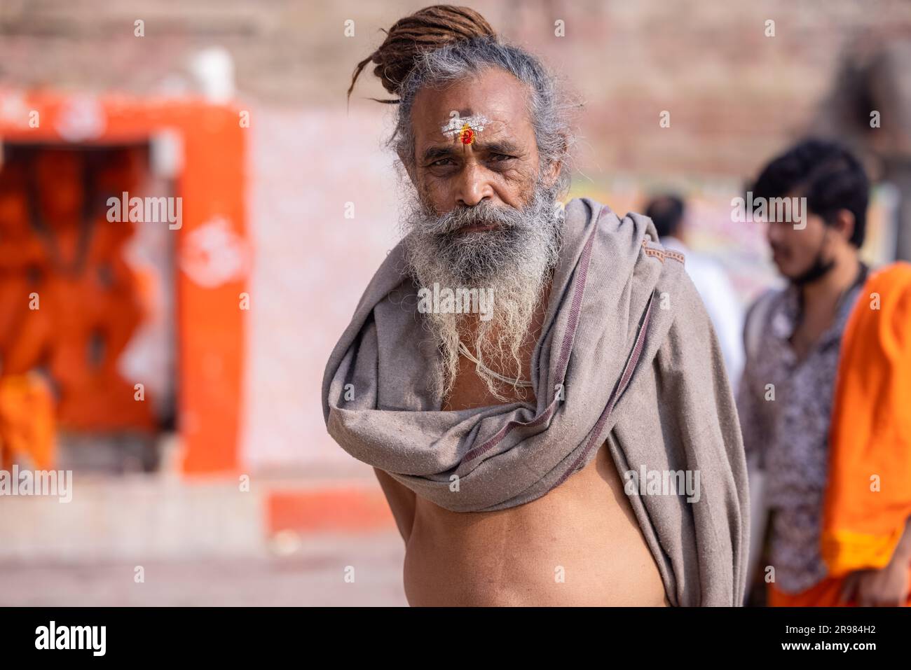 Varanasi, India: Portrait of Unidentified Indian holy sadhu male ...