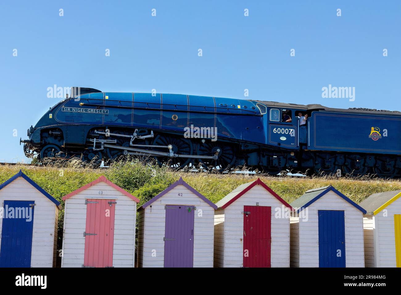 Sir Nigel Gresley LNER A4 number 60007 steam train pictured over some ...