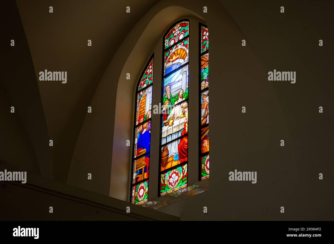 Beautiful Old Stained Glass Church Window,Christ's Church, Qingdao,Jun ...