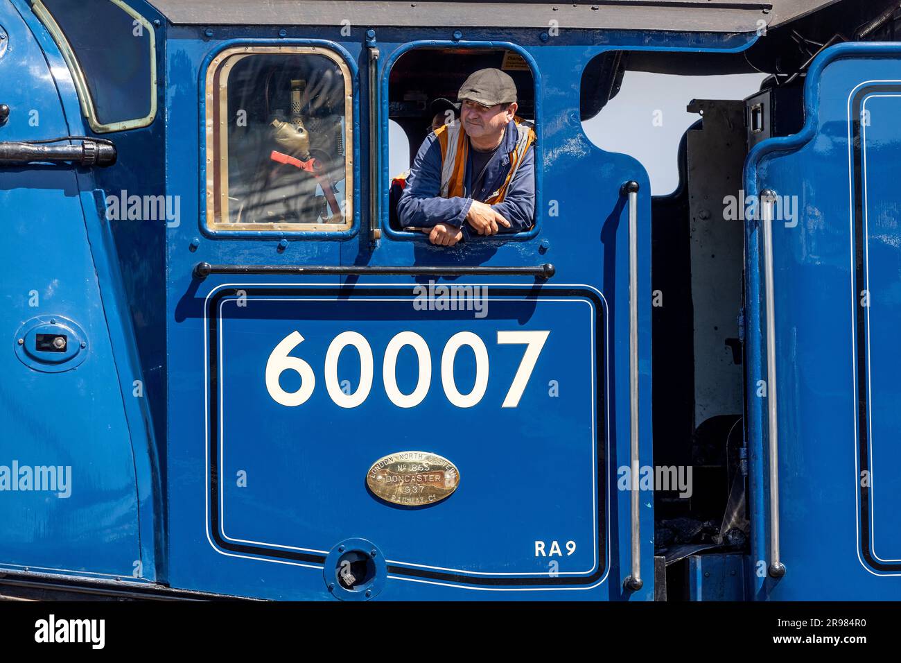 Sir Nigel Gresley LNER A4 number 60007 steam train pictured letting off ...
