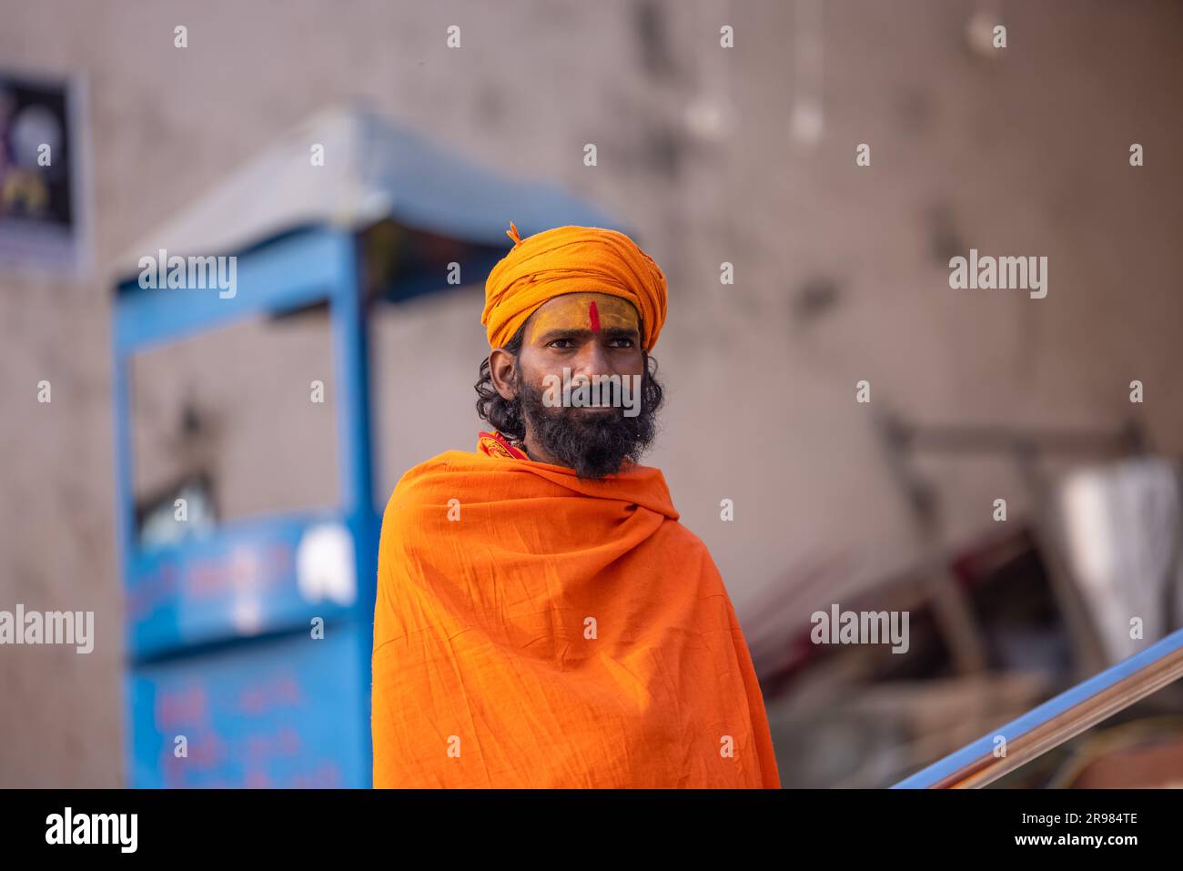 Varanasi, India: Portrait of Unidentified Indian holy sadhu male ...