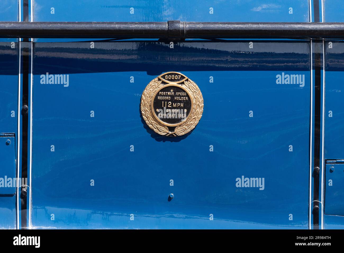 Sir Nigel Gresley LNER A4 number 60007 steam train laurel showing the ...