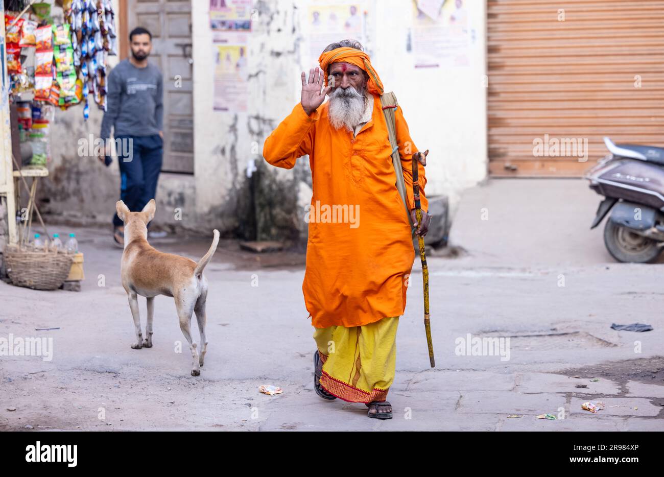 Varanasi, India: Portrait of Unidentified Indian holy sadhu male ...