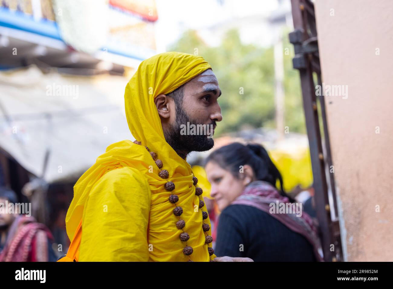 Varanasi, India: Portrait of Unidentified Indian holy sadhu male ...