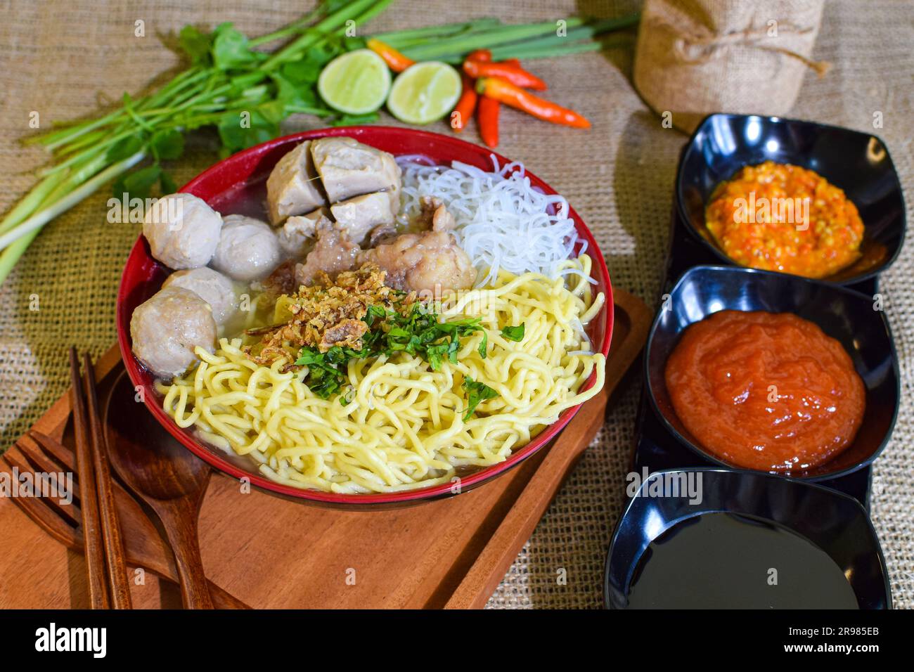 Indonesian Food: Photo products of various variants of Meatballs with ...