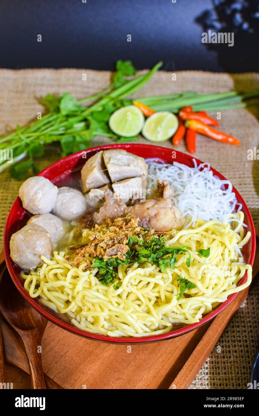 Indonesian Food: Photo products of various variants of Meatballs with ...