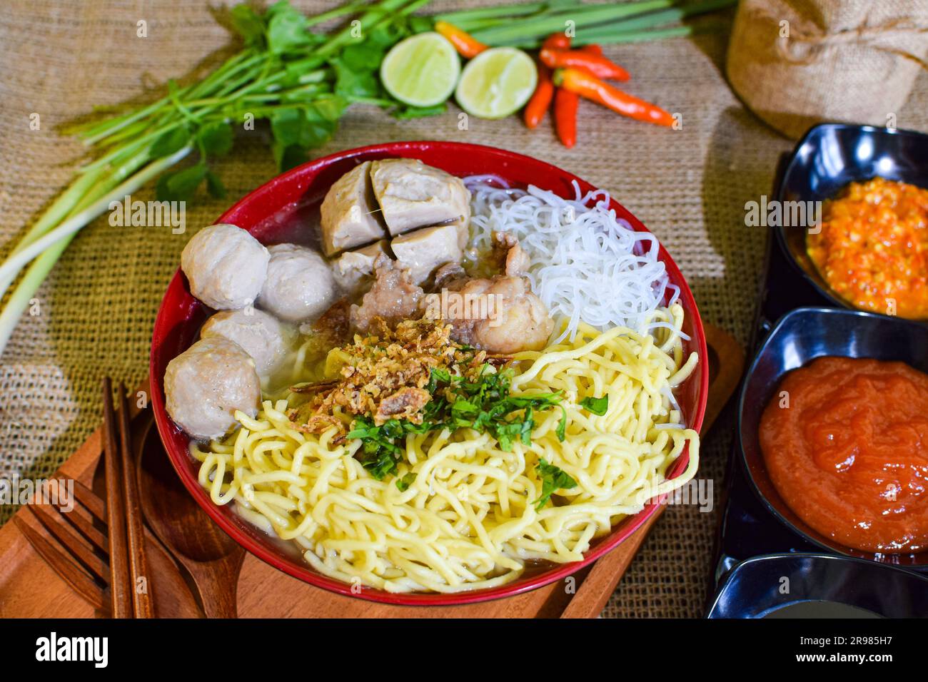 Indonesian Food: Photo products of various variants of Meatballs with ...