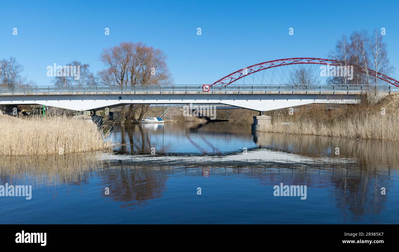 Beautiful spring landscape with Ema river entering Lake Võrtsjärv in ...
