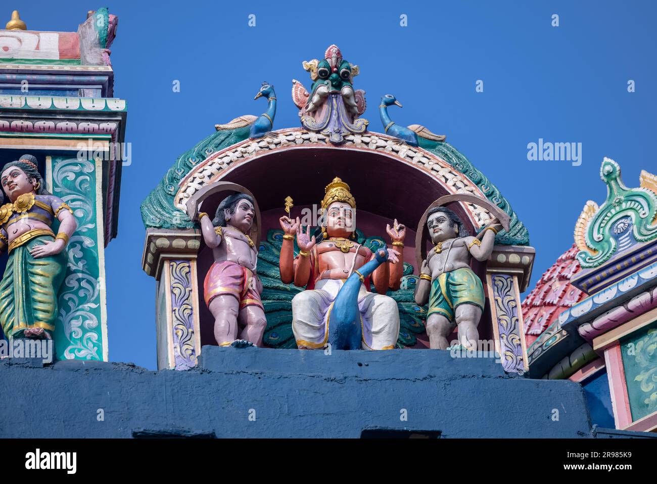 Architecture view of kedar temple with hindu god statues made with ...