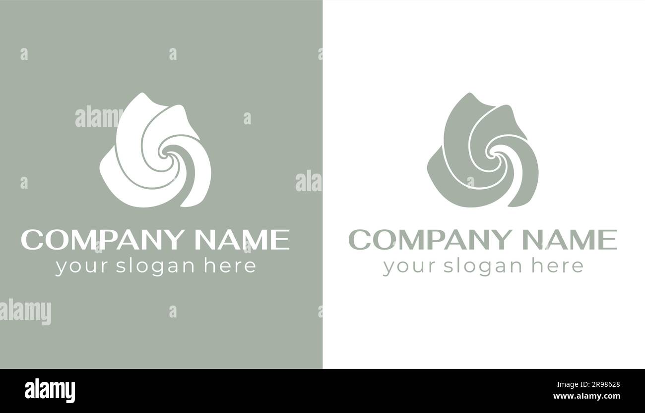 Round spiral logo. Swirling elegant waves of fabric. Template for ...