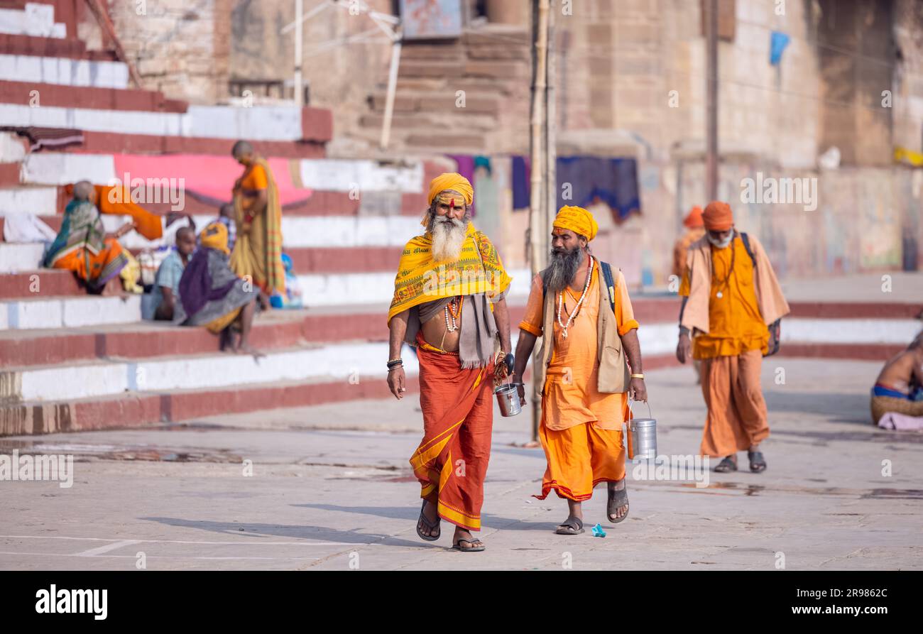 Varanasi, India: Portrait of Unidentified Indian holy sadhu male ...