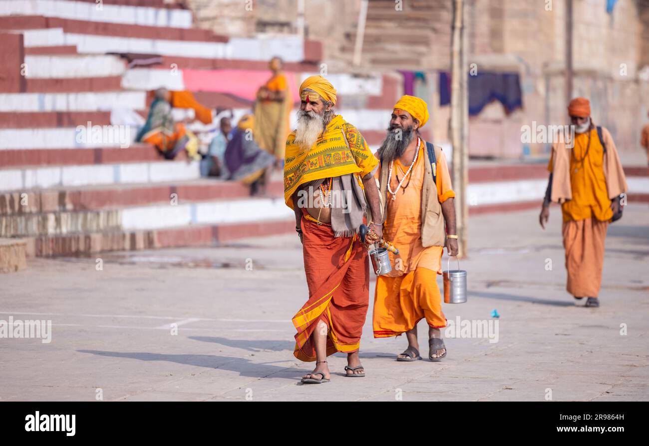 Varanasi, India: Portrait of Unidentified Indian holy sadhu male ...