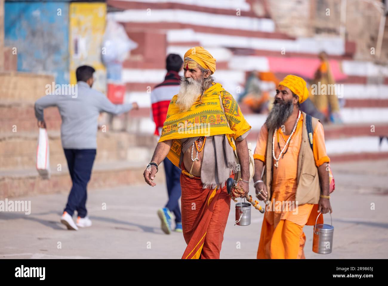 Varanasi, India: Portrait of Unidentified Indian holy sadhu male ...