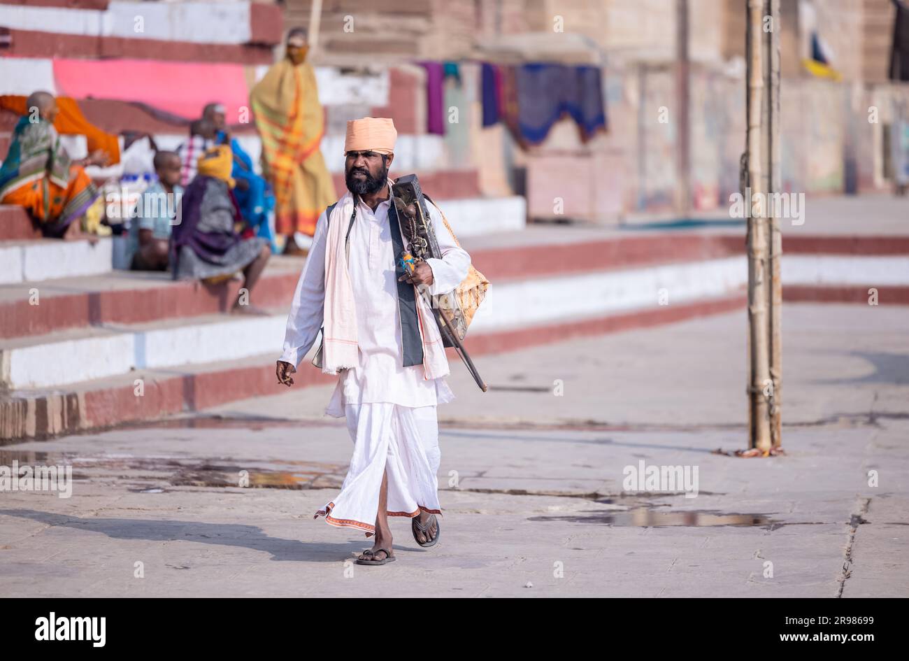 Varanasi, India: Portrait of Unidentified Indian holy sadhu male ...