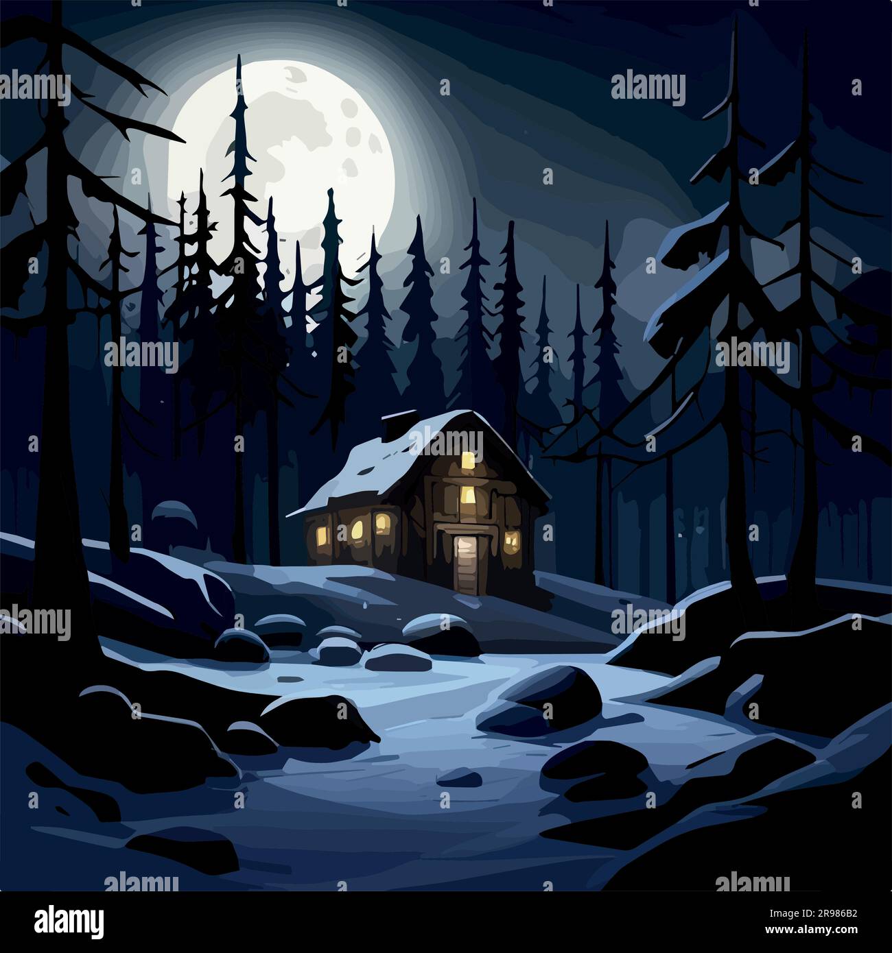 Surreal cabin Stock Vector Images - Alamy