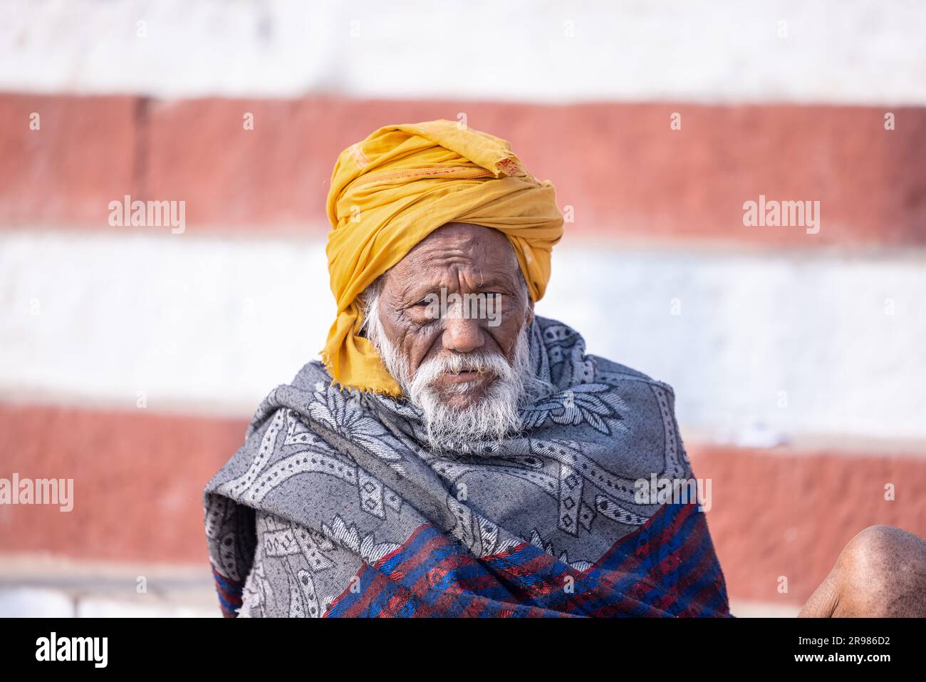 Varanasi, India: Portrait of Unidentified Indian holy sadhu male ...