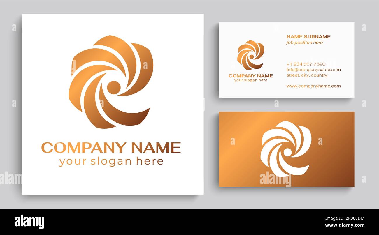 Round spiral logo. Swirling elegant waves of fabric. Template for ...