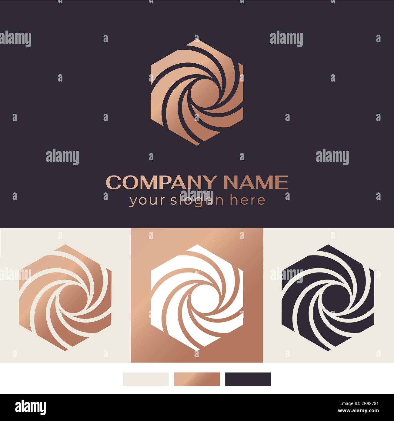 Round spiral logo. Swirling elegant waves of fabric. Template for ...