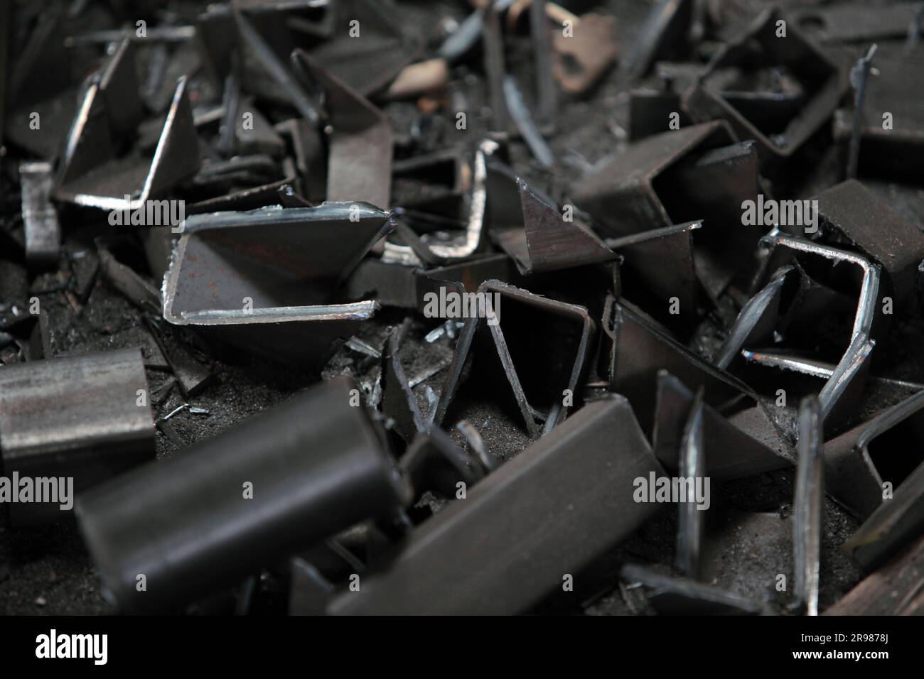 Heap of scrap metal. Abstract industrial background Stock Photo - Alamy