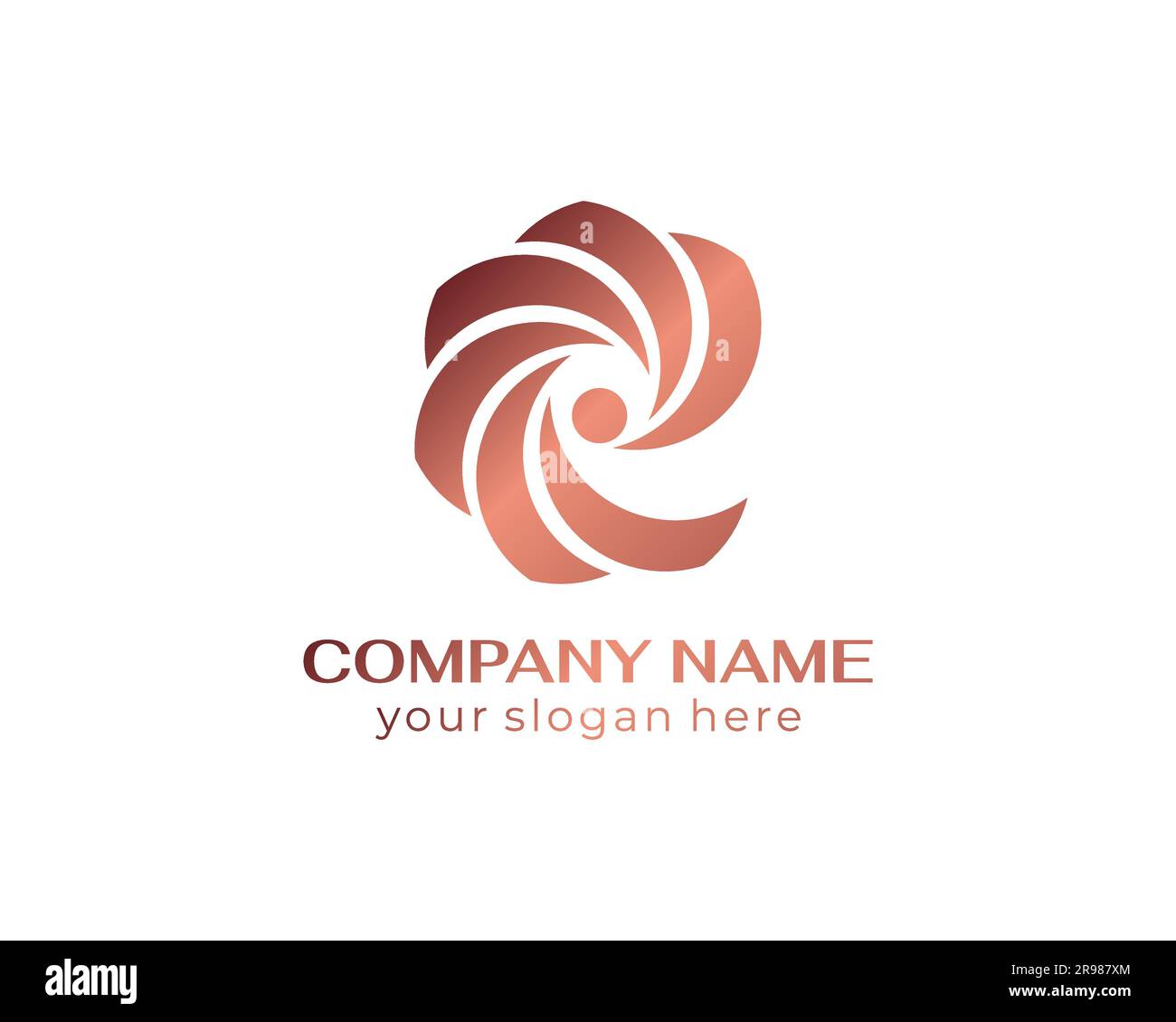 Round spiral logo. Swirling elegant waves of fabric. Template for ...