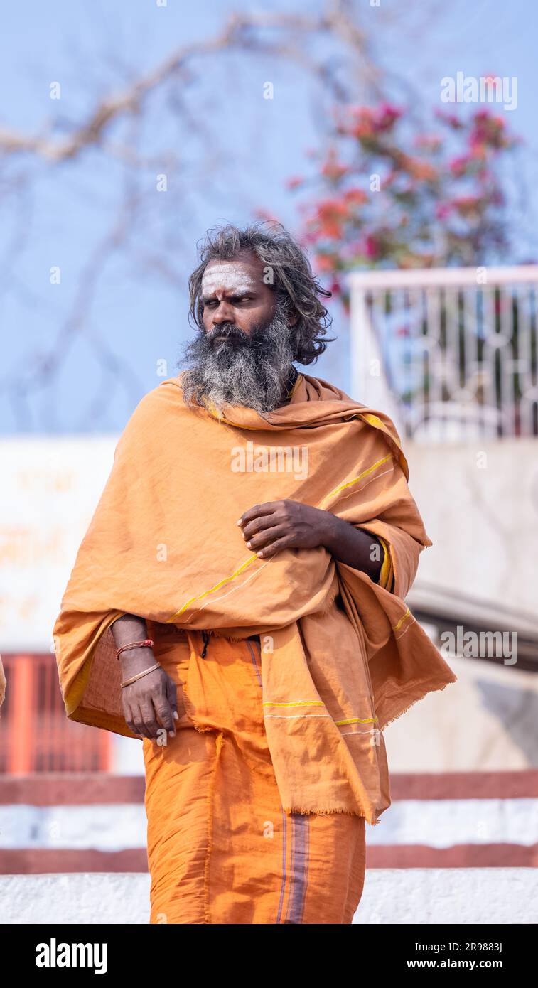 Varanasi, India: Portrait of Unidentified Indian holy sadhu male ...