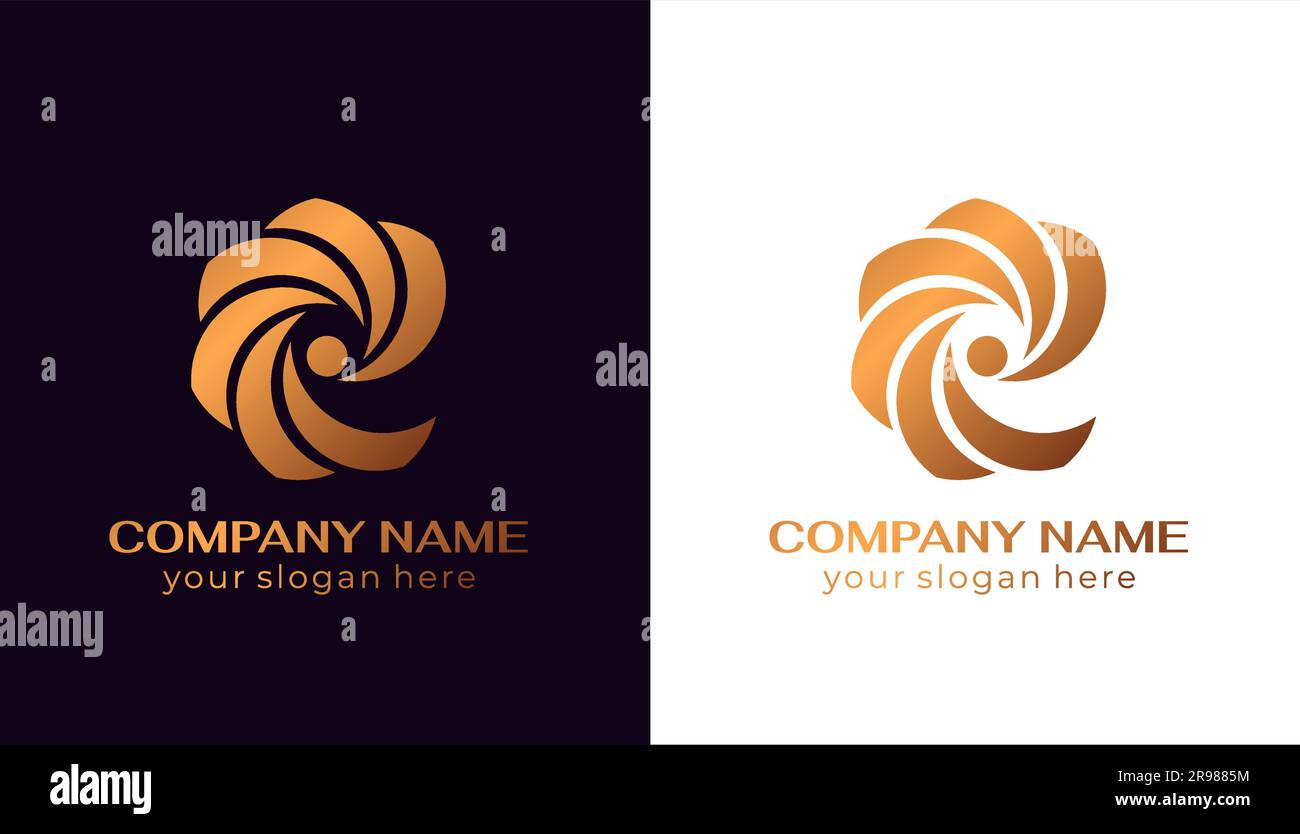 Round spiral logo. Swirling elegant waves of fabric. Template for ...