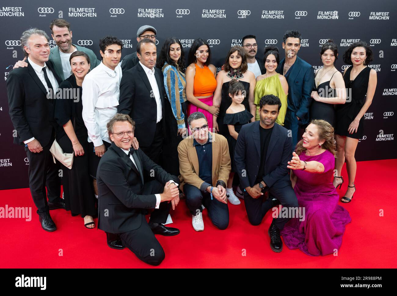 Munich, Germany. 23rd June, 2023. The cast of the opening film "The ...