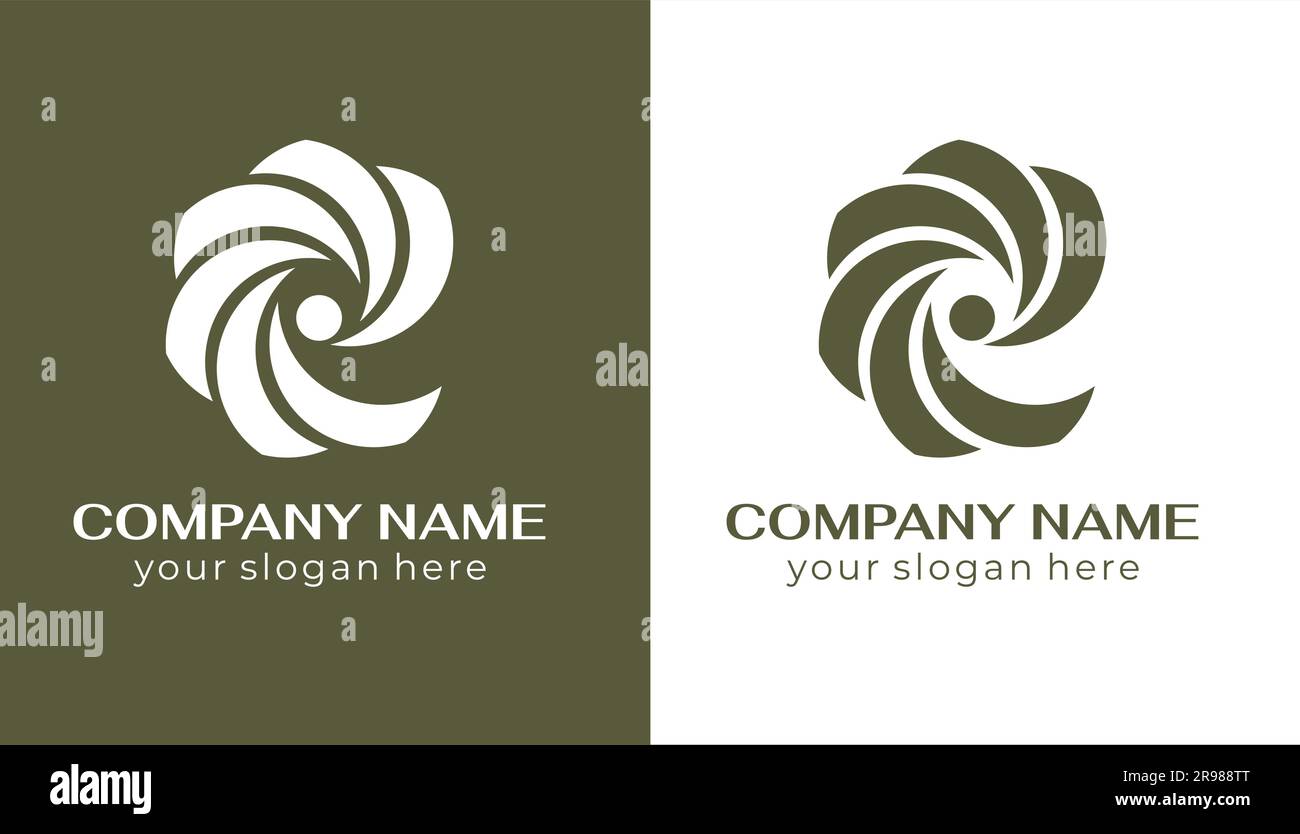 Round spiral logo. Swirling elegant waves of fabric. Template for ...