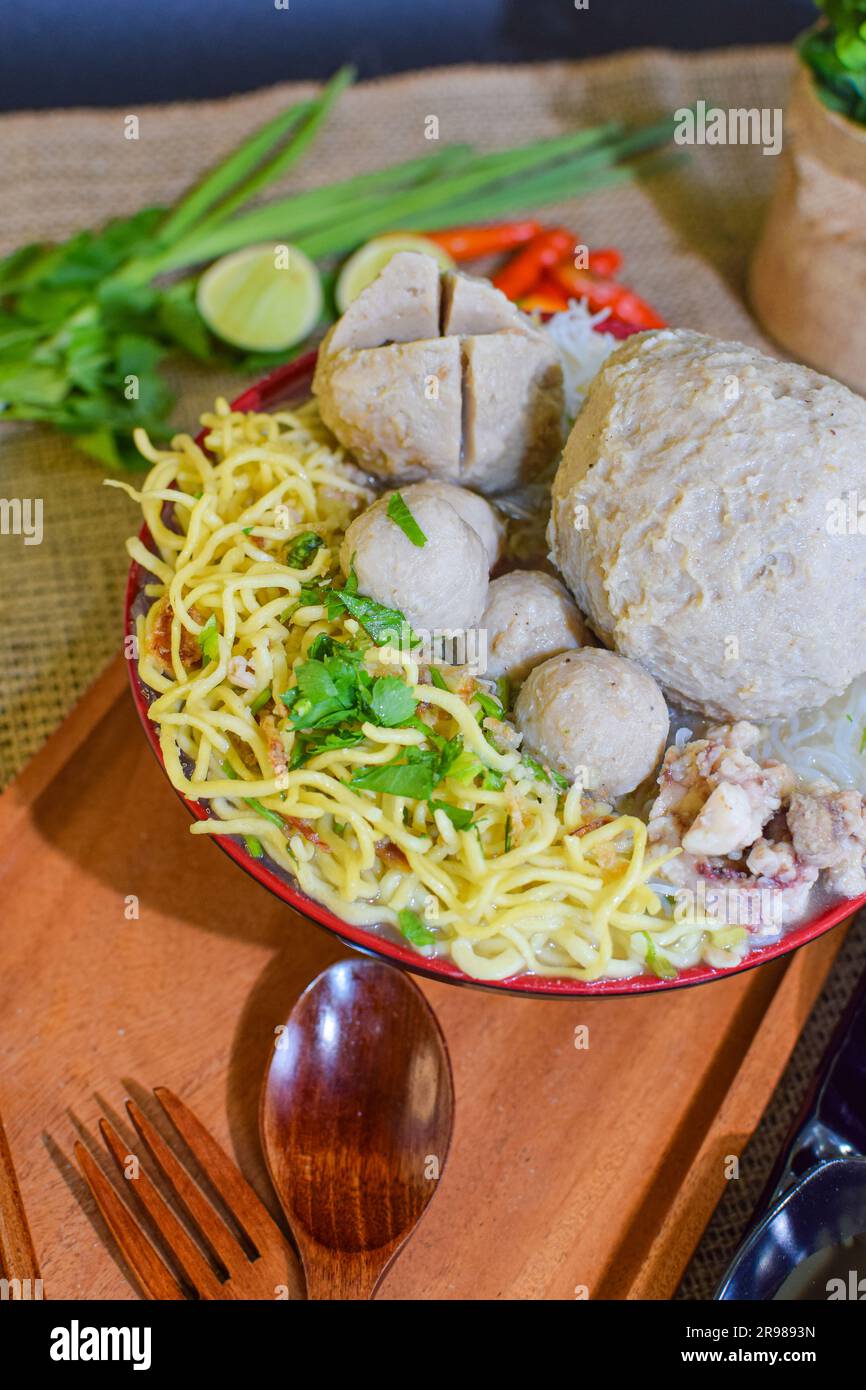Indonesian Food: Photo products of various variants of Meatballs with ...
