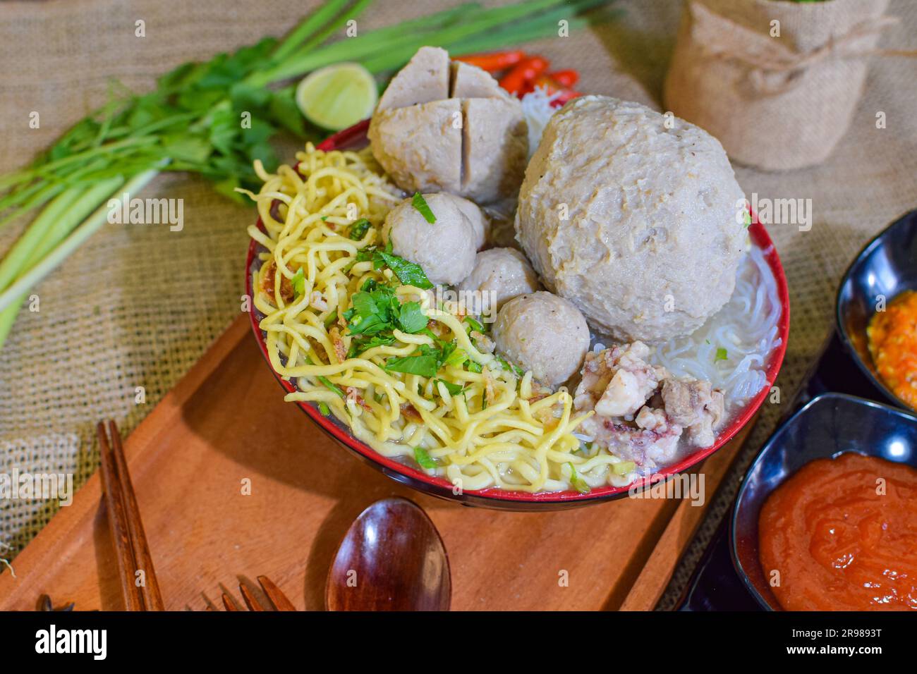 Indonesian Food: Photo products of various variants of Meatballs with ...