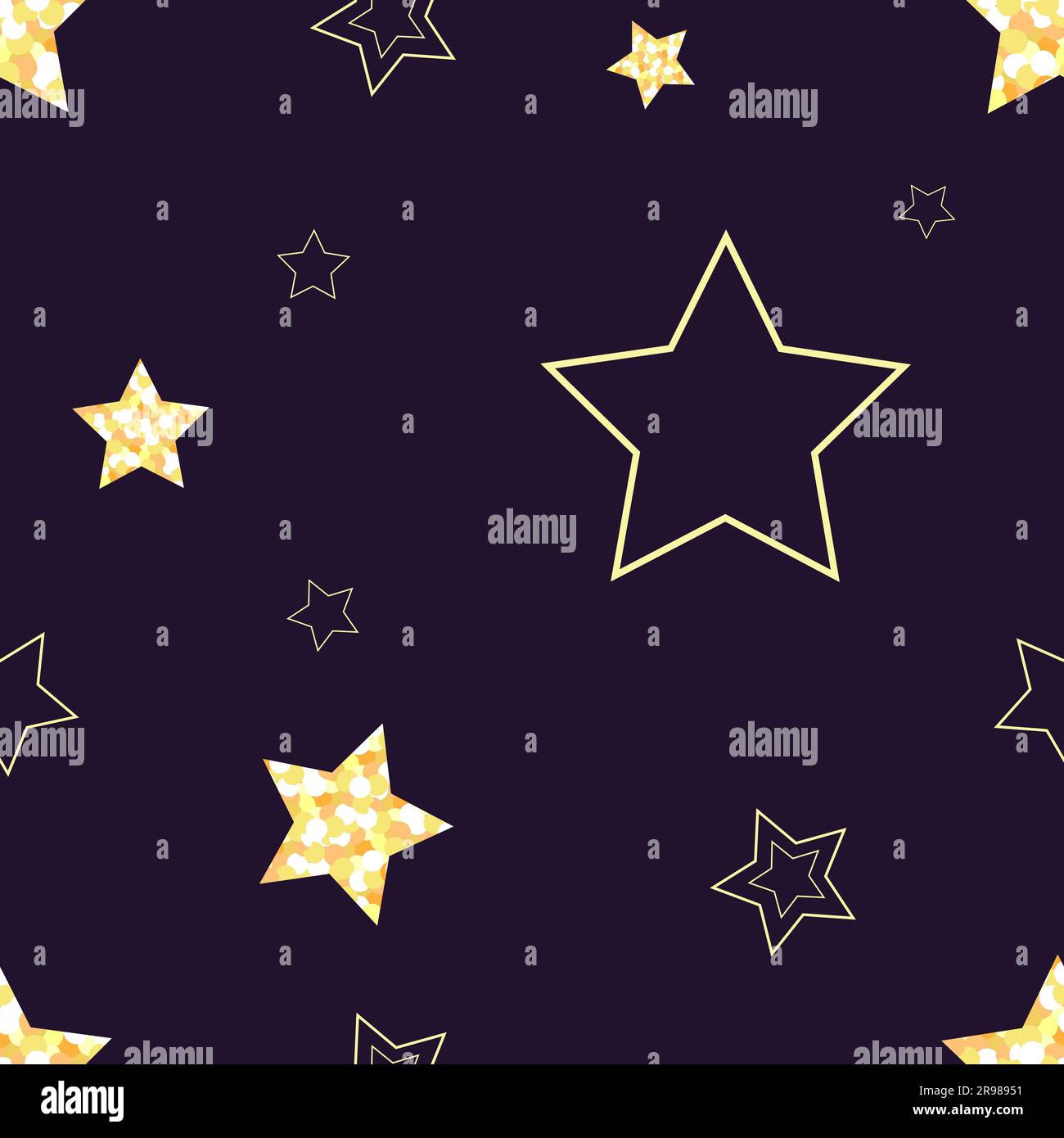 Shining stars, seamless pattern. Starry endless background, repeating ...