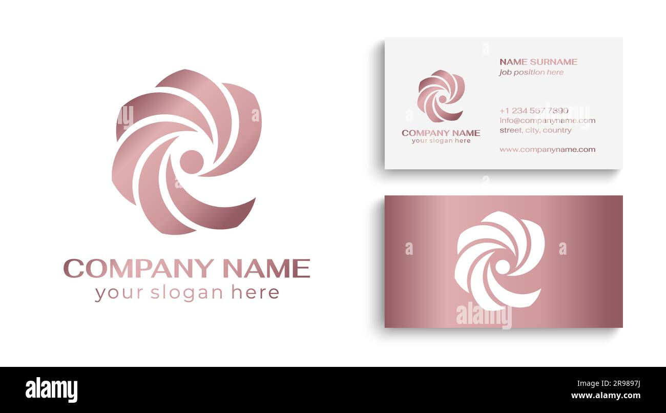 Round spiral logo. Swirling elegant waves of fabric. Template for ...