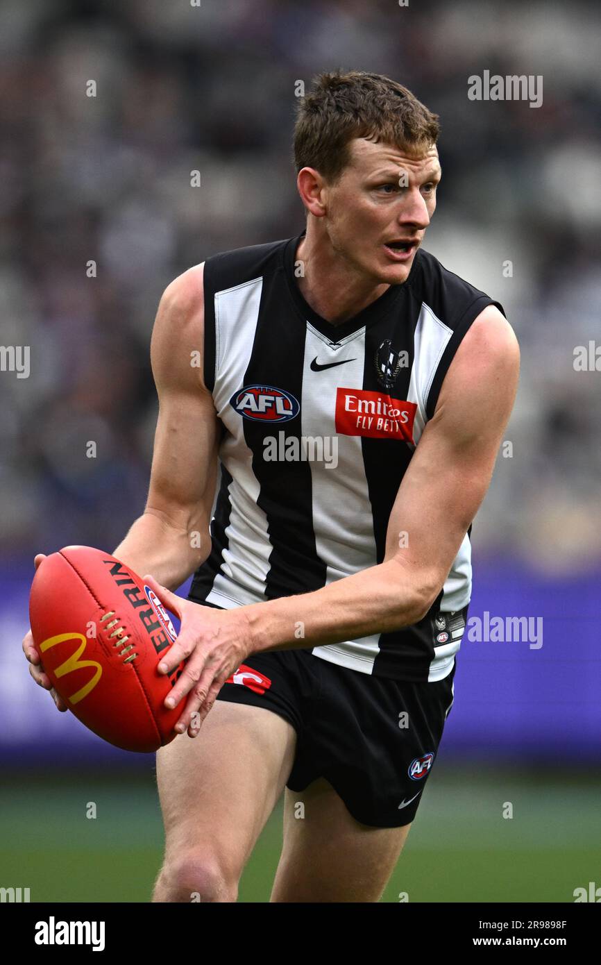 Melbourne, Australia. 25th June, 2023. Brody Mihocek of Collingwood ...