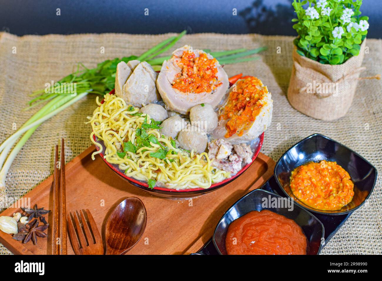 Indonesian Food: Photo products of various variants of Meatballs with ...