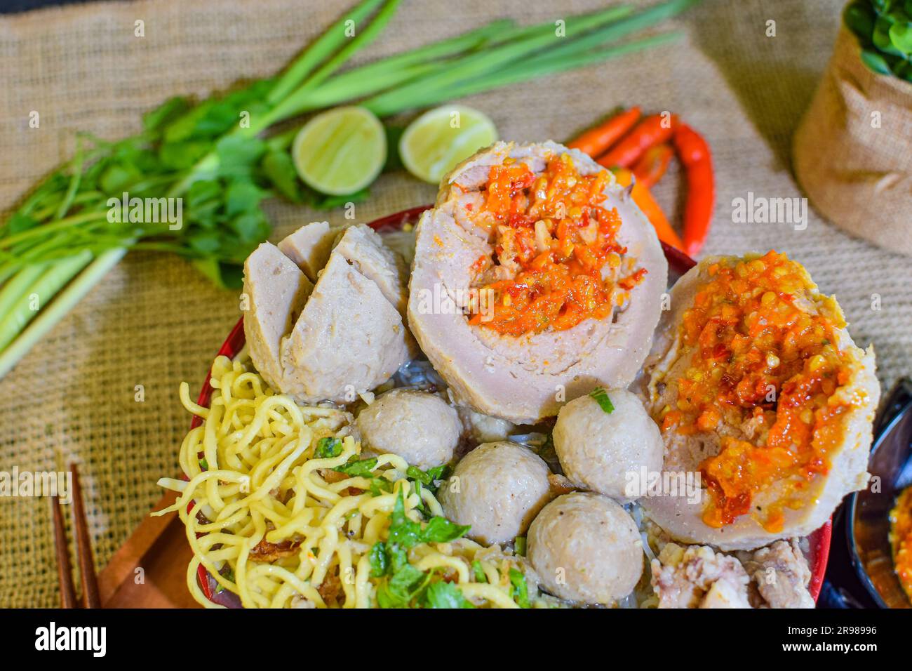 Indonesian Food: Photo products of various variants of Meatballs with ...