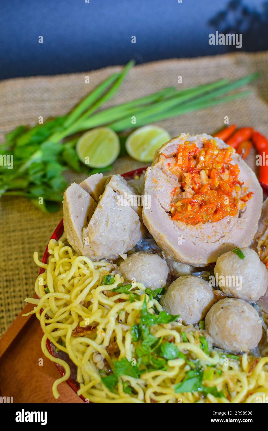 Indonesian Food: Photo products of various variants of Meatballs with ...