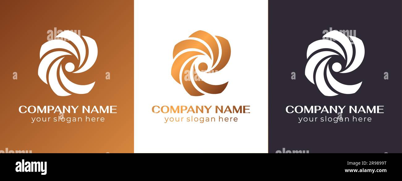 Round spiral logo. Swirling elegant waves of fabric. Template for ...