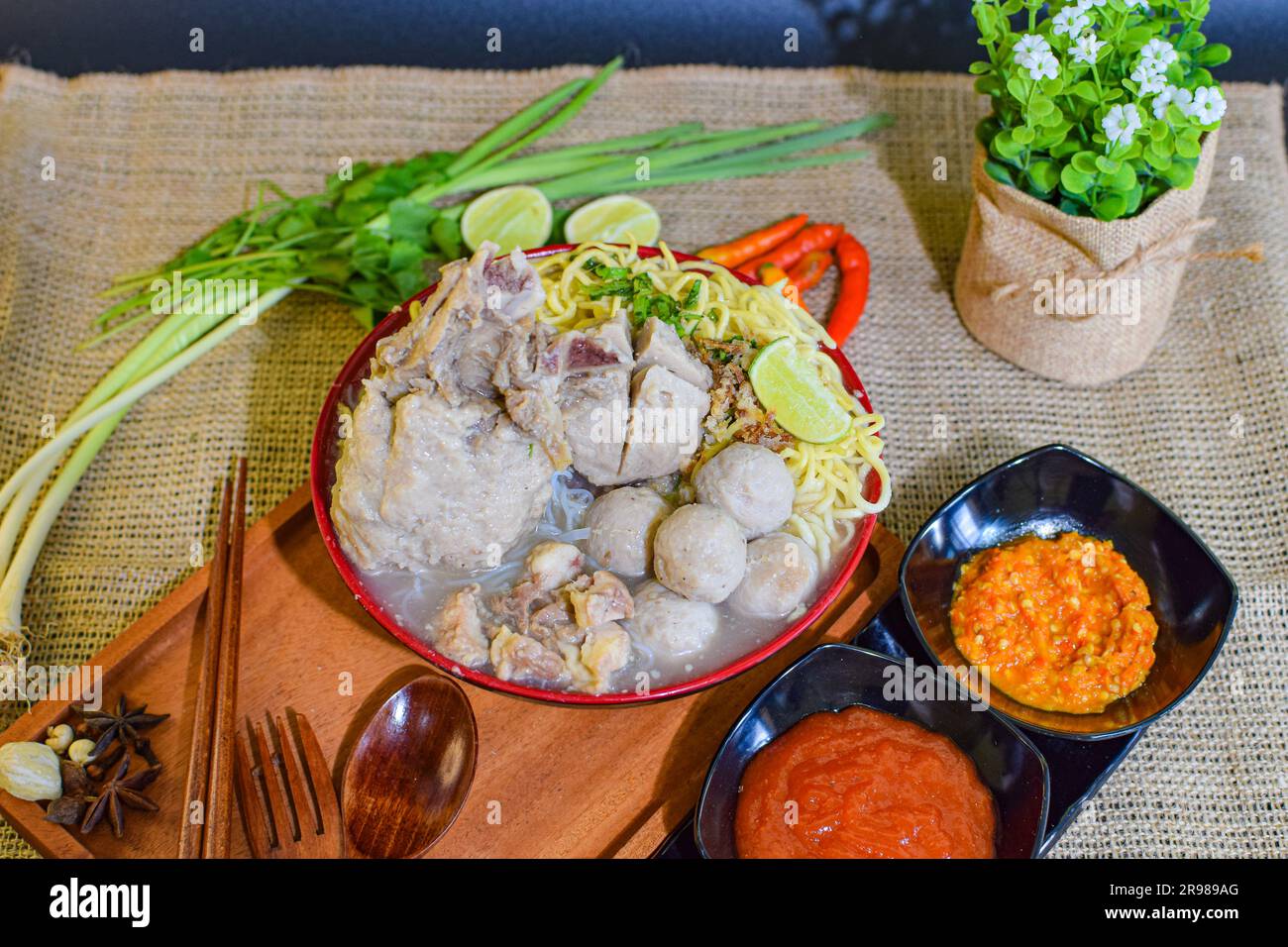 Indonesian Food: Photo products of various variants of Meatballs with ...