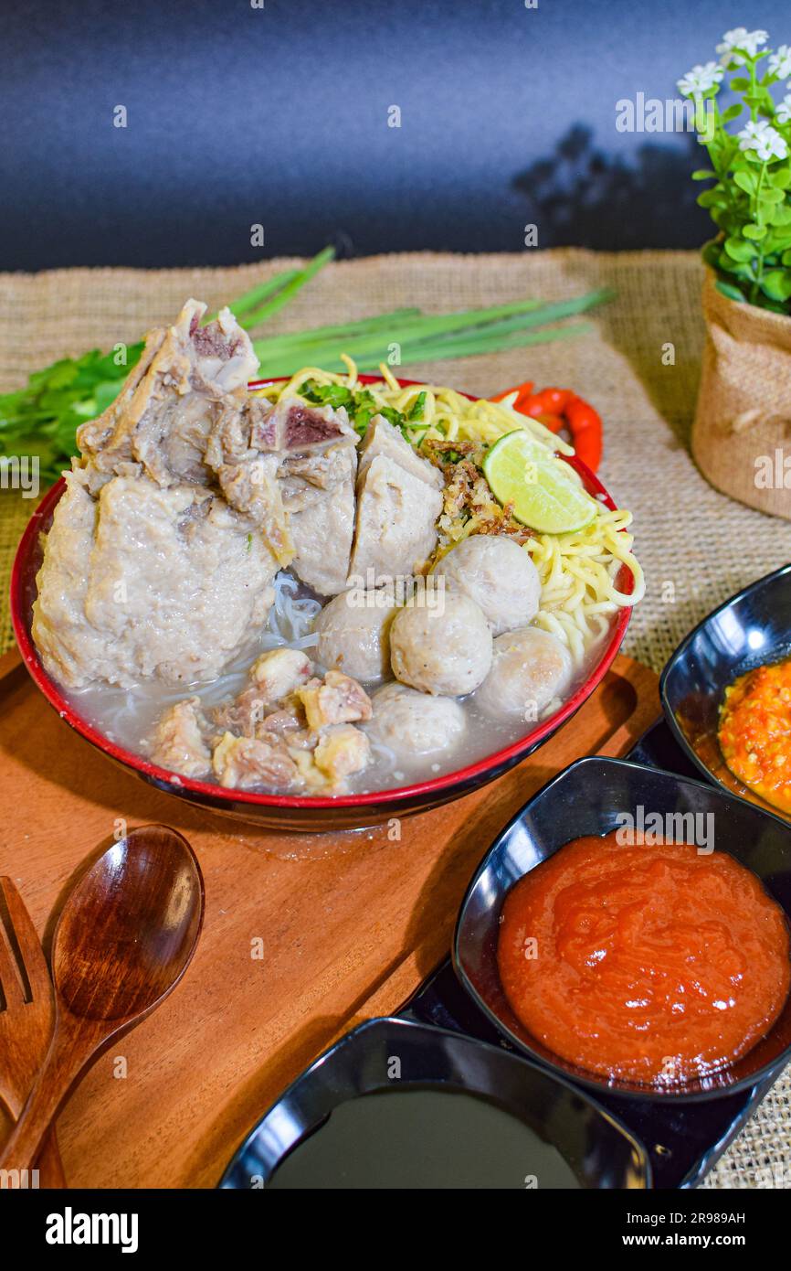 Indonesian Food: Photo products of various variants of Meatballs with ...